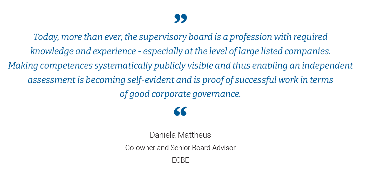 ECBE - Supervisory board competences transparent for the first time